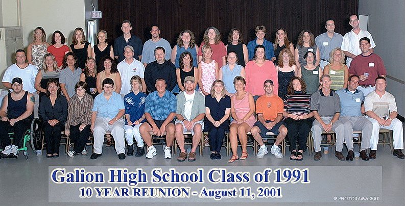Galion Alumni Association - Galion Ohio - Class of 1991 Group reunion Photo